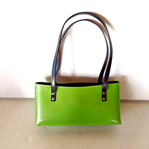 BEIJO Shoulder Bag Purse Tote Clutch Handbag Patent Green Black Leather ...