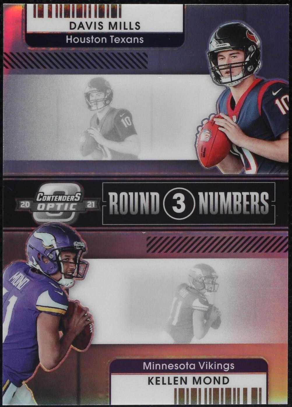 2021 Panini Contenders Optic - Round Numbers Davis Mills, Kellen Mond # ...