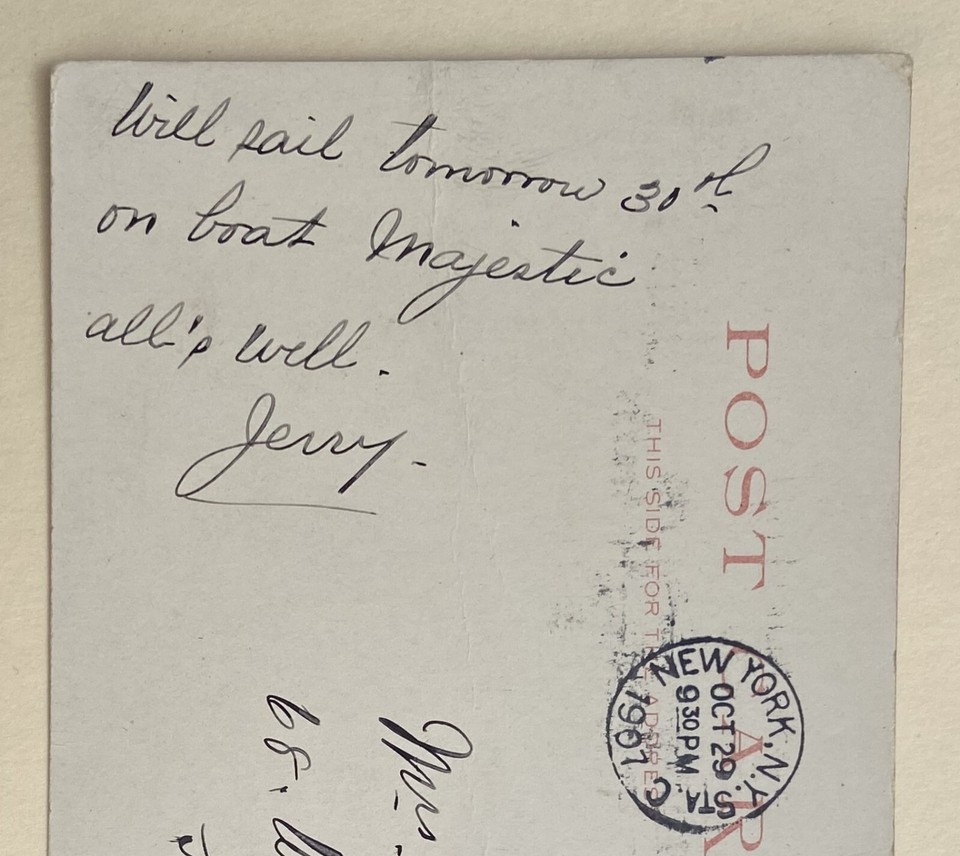 1907 Postcard Ohio State House from White Star Line Ship RMS Majestic ...