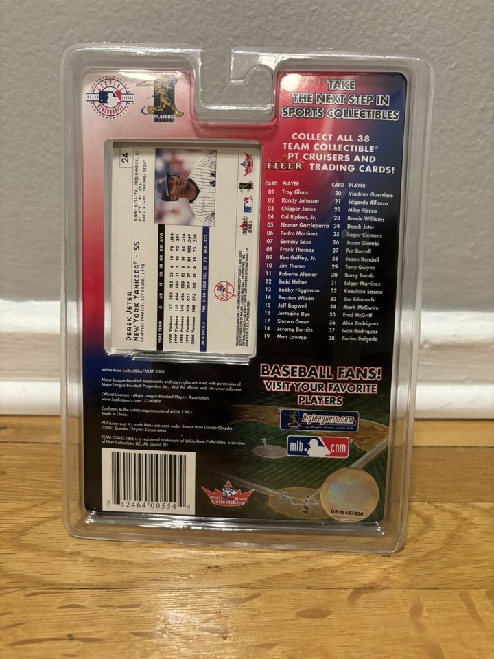 NY Yankees Derek Jeter PT Cruiser Die Cast Car White Rose Collectibles ...