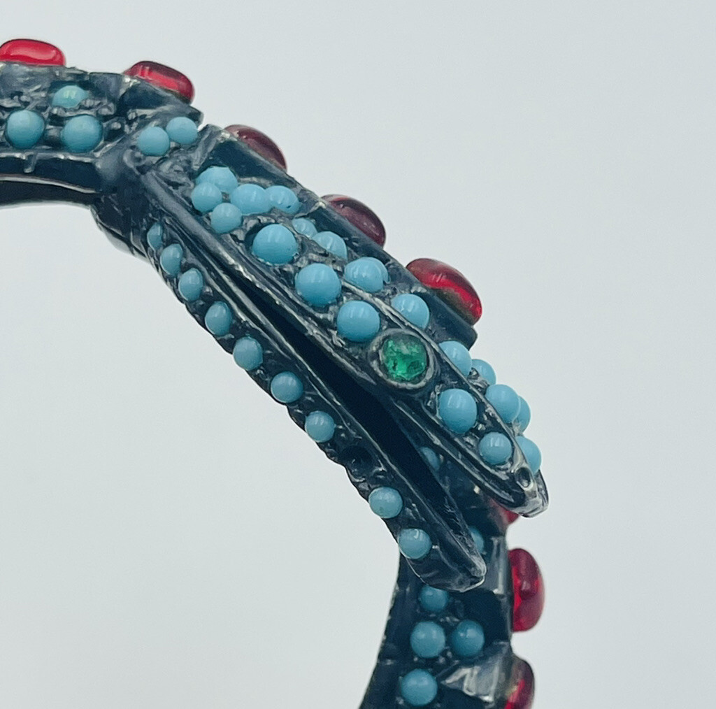 Kenneth Lane KJL Vintage Turquoise Blue & Red Glass L… - Gem