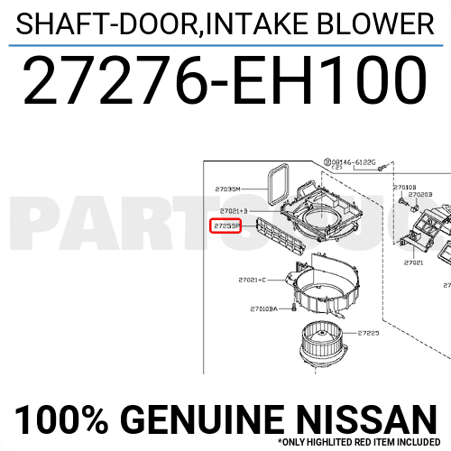 27276EH100 Genuine Nissan SHAFT-DOOR,INTAKE BLOWER 27276-EH100 | eBay