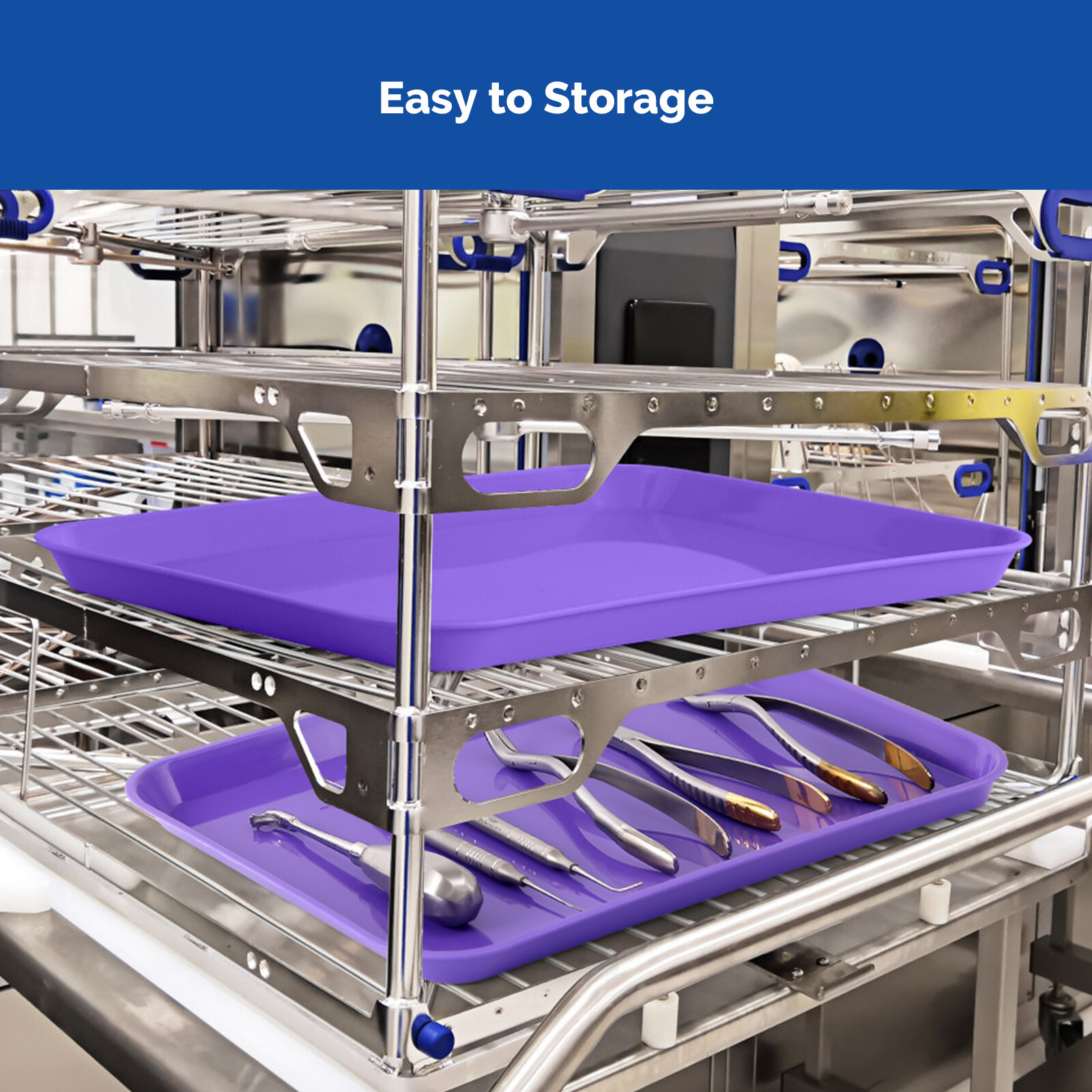 Dental Autoclavable Trays Plastic Instrument Set Up Flat Tray Size B 13 ...