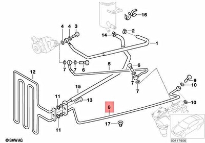 Genuine BMW E39 Sedan Wagon Hydro Steering Oil Return Pipe OEM ...