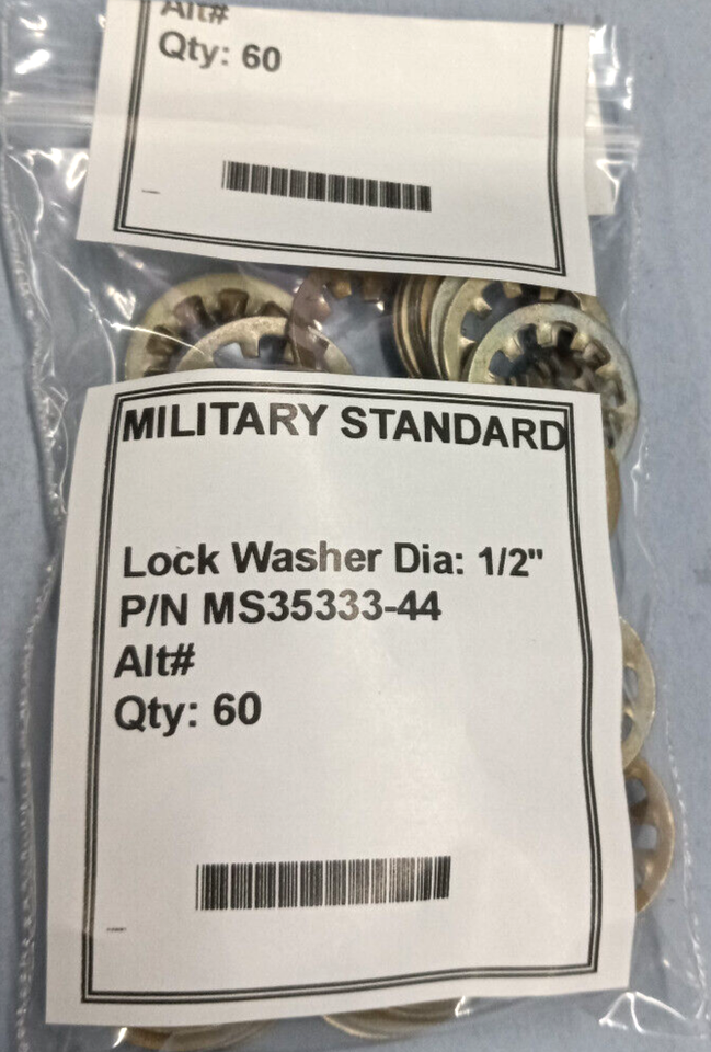 Military Standard P/N MS35333-44 Lock Washer Dia: 1/2" (60/PACK) | eBay
