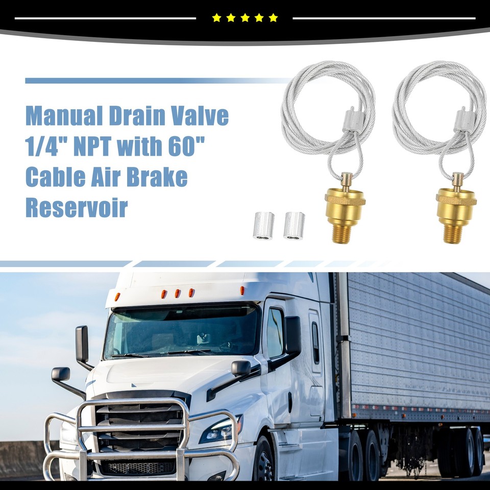 Piece of 2 1/4" NPT Air Tank Drain Valve Air Brake Reservoir Drain for ...