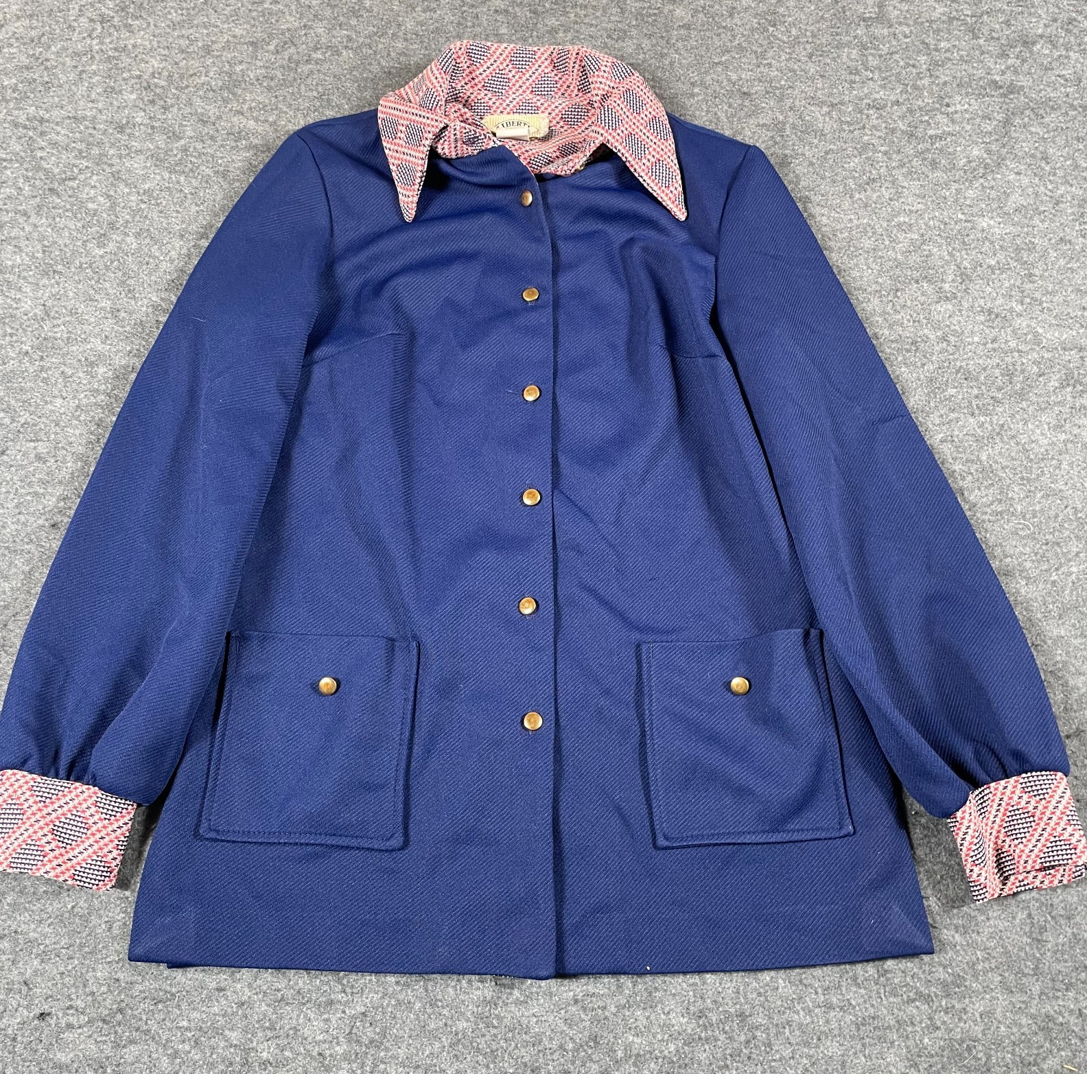 VTG Liberty Circle Jacket Womens 10 S Blue Button Up … - Gem
