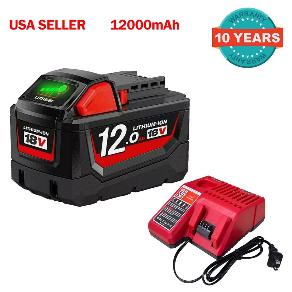Fit Milwaukee M18 12AH 18V Extended Capacity Battery Li-Ion XC M18B5 18 ...