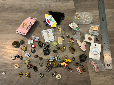 VTG Mostly Pins Junk Drawer Lot Some Military | eBay