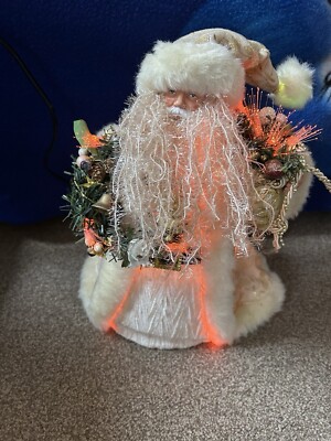 Beautiful Vintage Fiber Optic Santa Christmas Tree Topper - Working ...