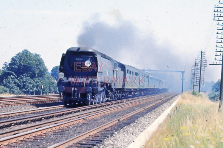 PHOTO SR LOCO BATTLE OF BRITAIN LOCO NO 34066 SPITFIRE AT WORTING 1966 ...