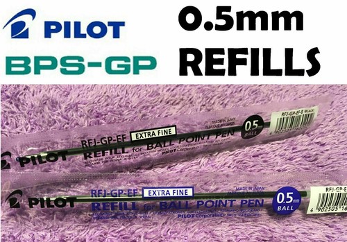 10x Pilot BPS GP REFILLS BLUE BLACK Pens 0.5mm Extra Fine Choose Color ...