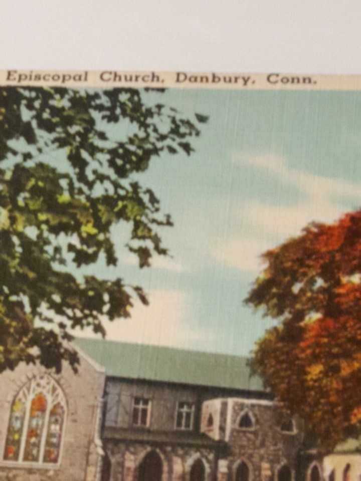 1930s linen postcard St James Episcopal Church Danbury Connecticut ...