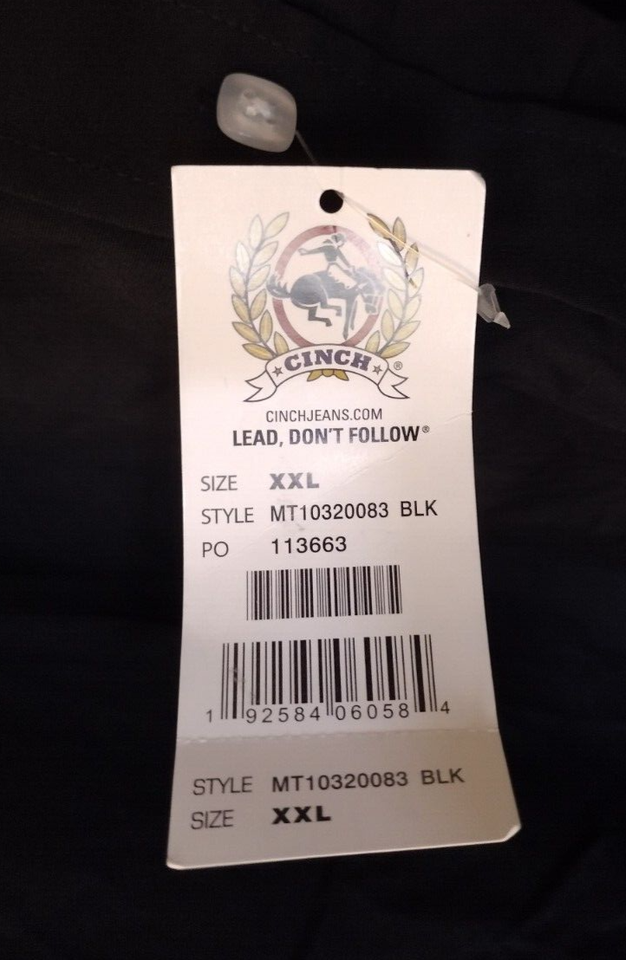 NWT Men's Tencel Cinch L/S Black Roy Cooper JR Roping Rodeo Western ...