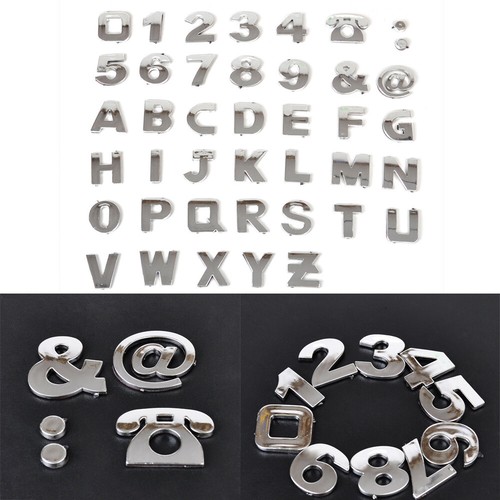 40Pcs/Set 3D Car Alphabet letter Number Symbol Emblem Badge Trim ...