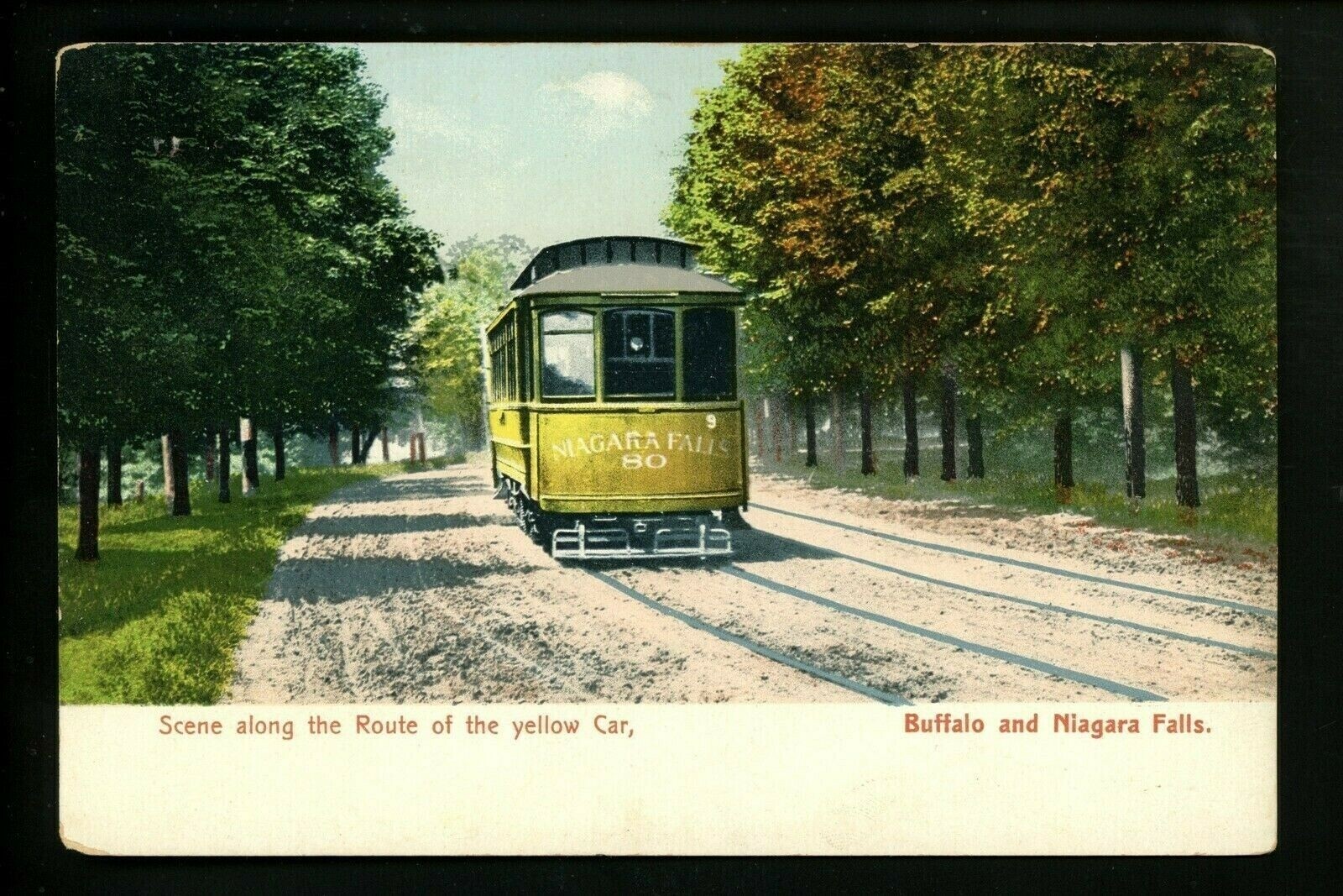 Buffalo, New York NY Vintage postcard Route of Yellow Trolley Car ...