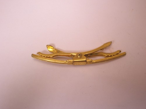 1-11/16" Double Spring Clip, Decorated Gold Tone Vintage HICKOK Collar ...