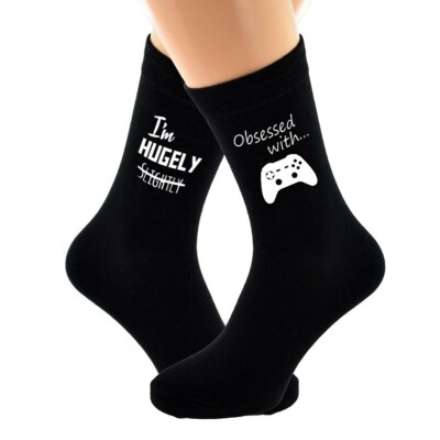 I'm Hugely Obsessed with Gaming Game Controller printed Mens Black ...