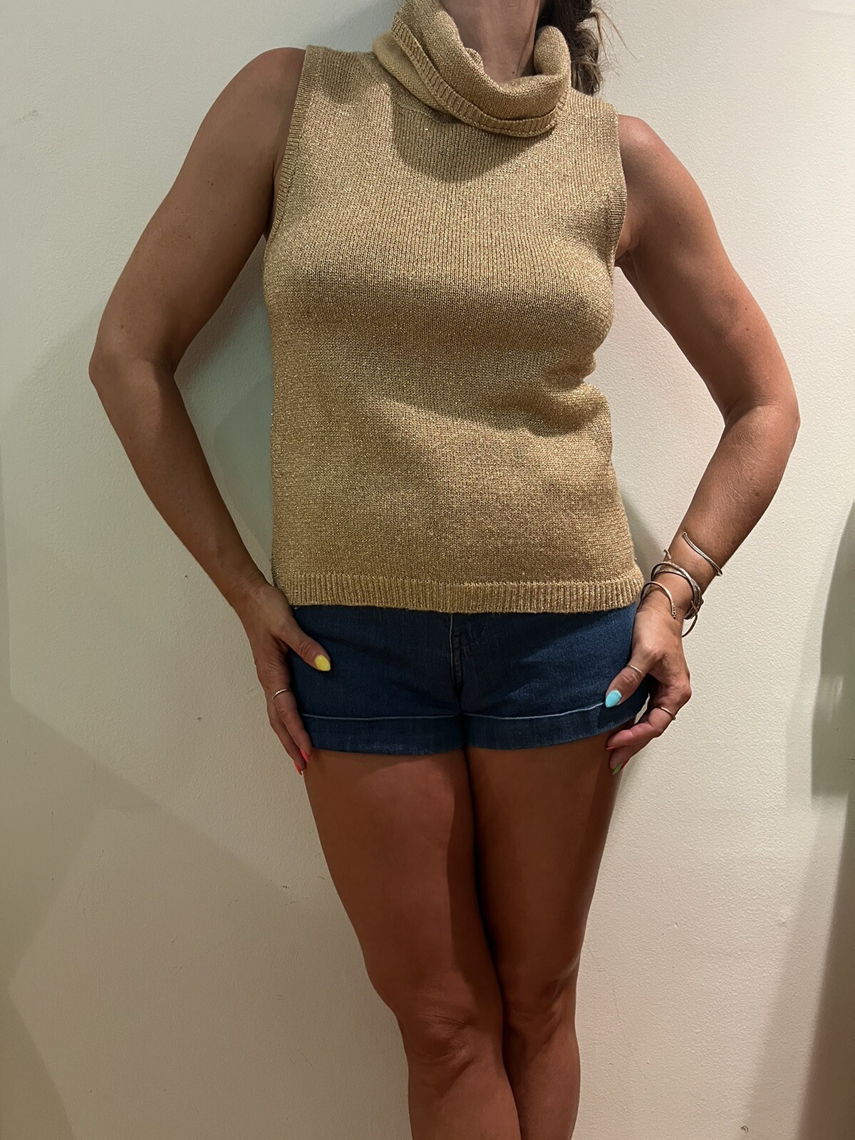 Vintage Jeanne Pierre Gold Turtle Neck - Gem