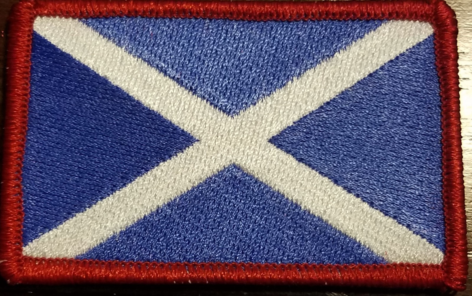 Scotland Flag Patch W/ Hook & Loop Fastener Saint Andrew's Cross Red ...