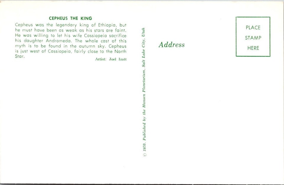 CEPHEUS THE KING constellation ART Postcard | eBay