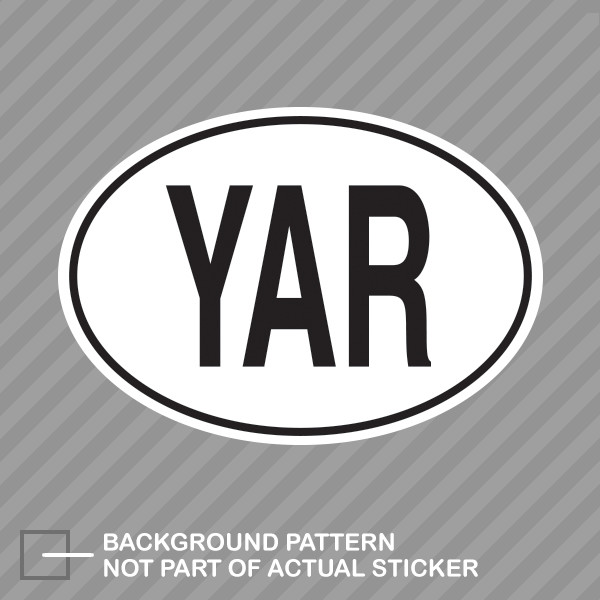 YAR Yemen Country Code Oval Sticker Decal Vinyl Yemeni euro | eBay