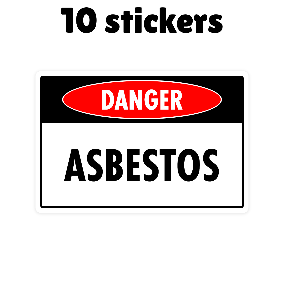 Asbestos Danger Safety Sign Sticker Label Fade & Waterproof Vinyl ...