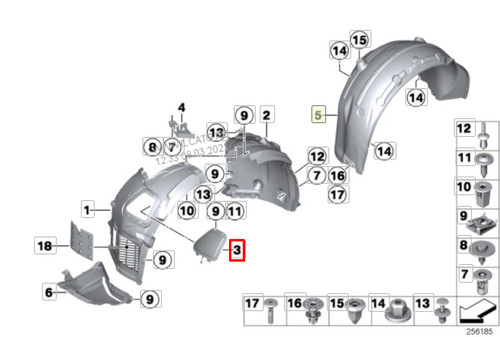 NEW BMW 5 F10 FRONT LEFT WHEEL ARCH LINER ACCESS COVER 51717187043 ...