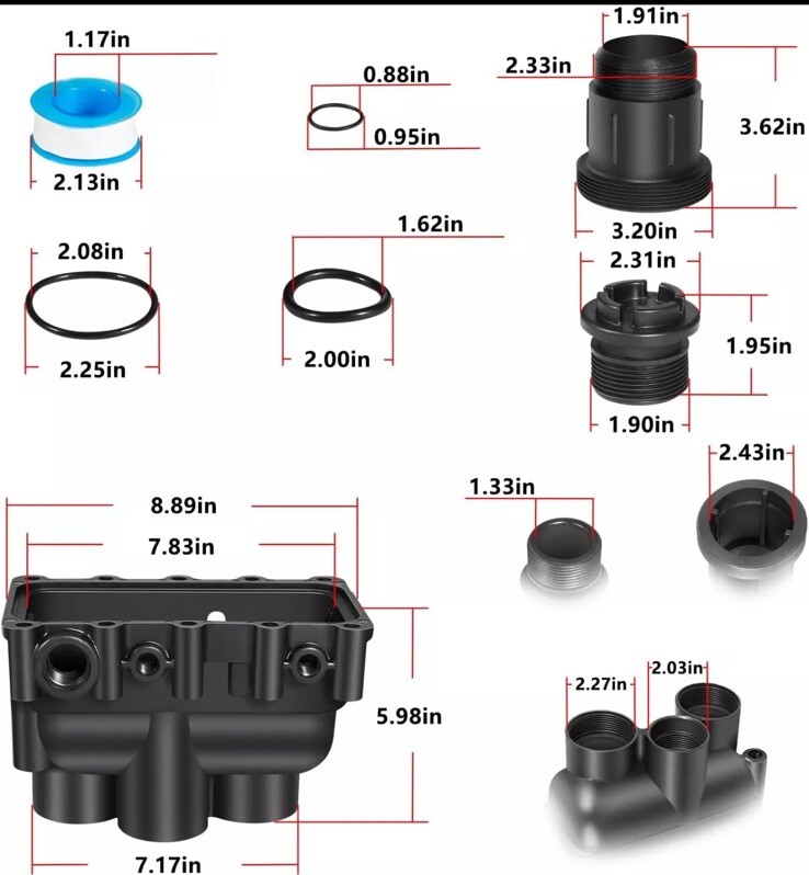 Pool Heater Manifold Body w/O-Ring for Pentair MasterTemp, Sta-Rite Max ...