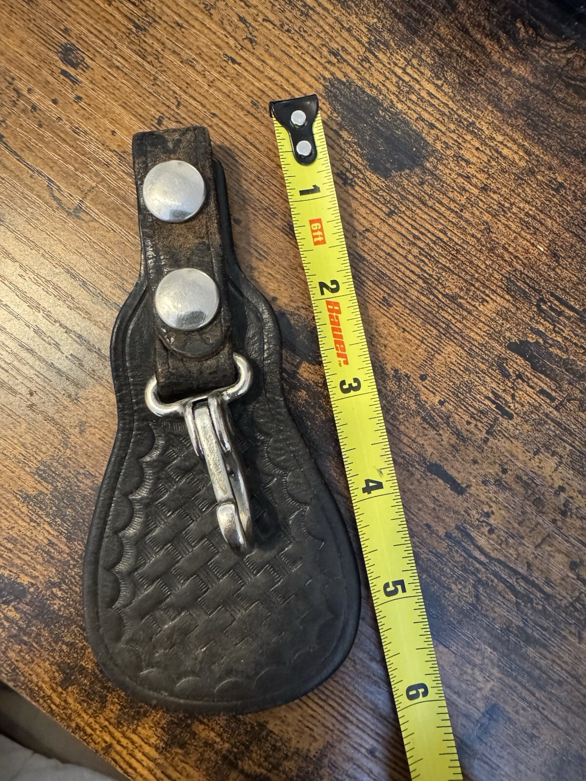 Vintage Bianche? Basket Weave Leather Police Key Hold… - Gem