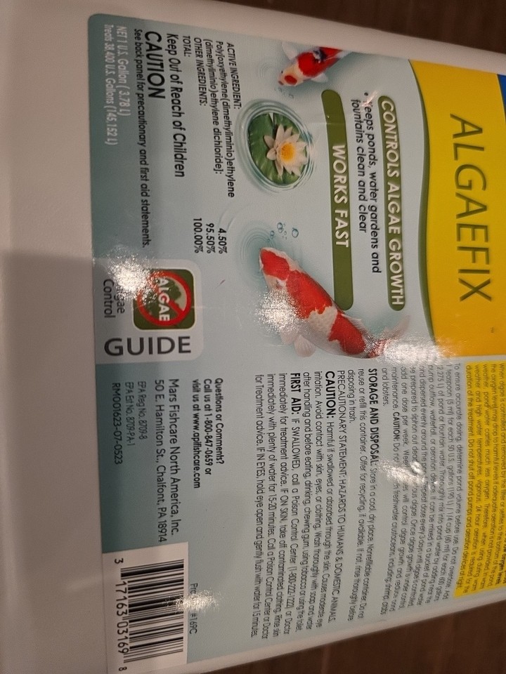 API PondCare AlgaeFix 1 Gallon Pond Algae Control 169C | eBay