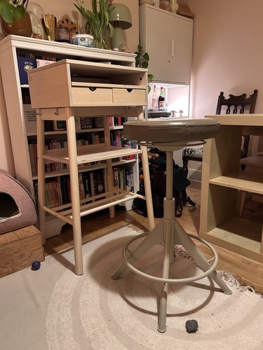 IKEA KNOTTEN Standing Desk & TROLLBERGET Adjustable Stool – Home Office ...