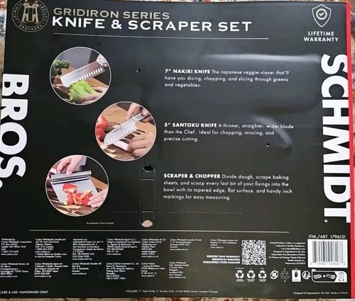 Schmidt Brothers Gridiron Series Knife & Scraper Set of 3 | eBay