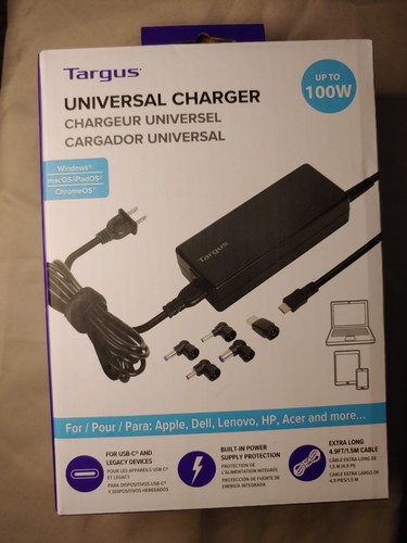 Targus Universal Charger For Laptops (Various) With Barrel Tips & USB-C ...