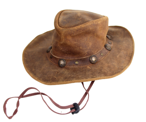 Bullhide Tan Brown Genuine Leather Crocodile Dundee Style Cowboy Men's ...