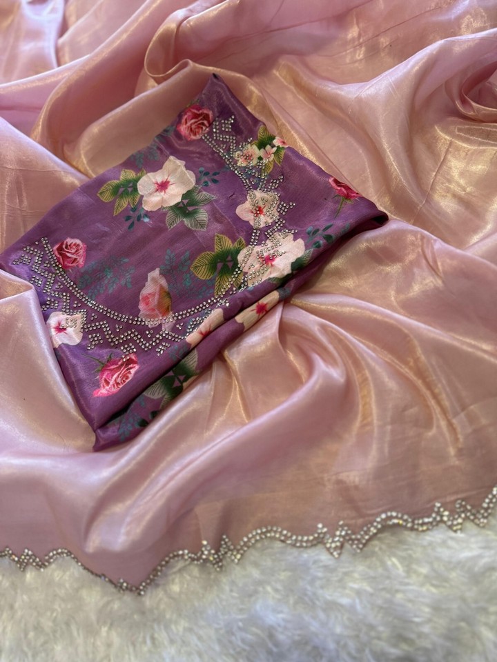 SABYASACHI DESIGNER HANDCRAFTED JARKAN CUT WORK SAREE HEAVY NECKLINE ...