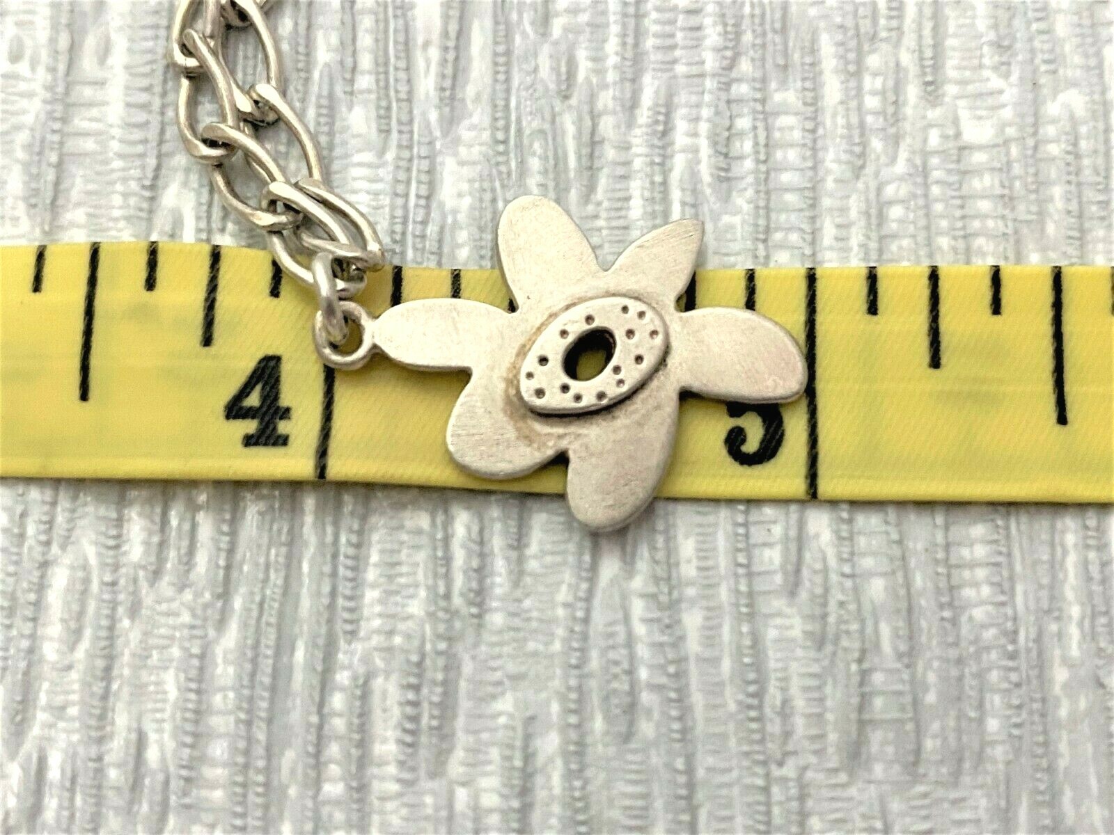 Vtg Signed Sterling Silver Chain Flower Pendant Necklace 16.5'' | eBay