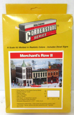 WALTHERS Cornerstone 933-3224 N Scale MERCHANT'S ROW II Structure Kit w ...