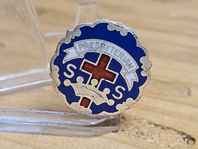 VTG United Presbyterian Sunday School Lapel Hat Pin Pinback ~ Cross ...