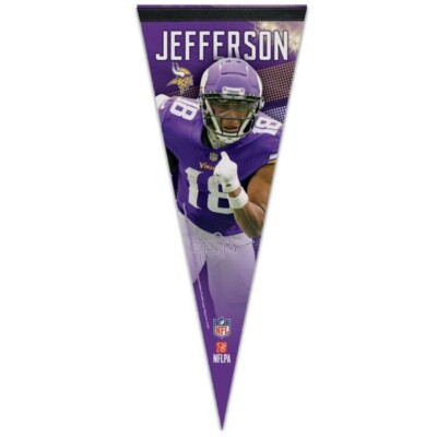 JUSTIN JEFFERSON MINNESOTA VIKINGS PREMIUM QUALITY PENNANT 12"X30" NFL ...