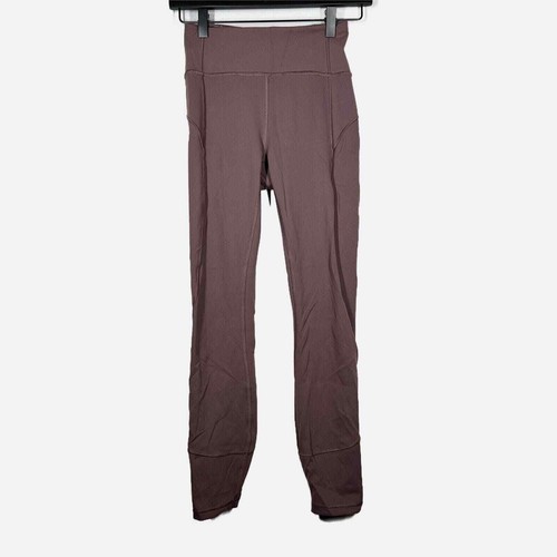 Lululemon In Movement 7/8 Tight Everlux Antique Bark dark purple Sz 4 ...