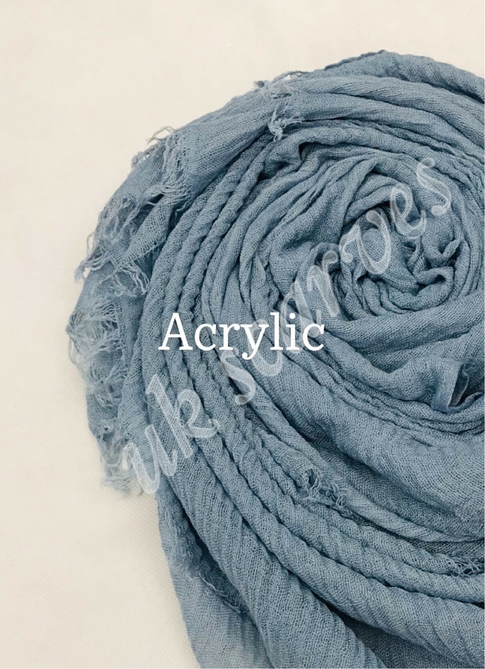 New Crimp Crinkle Frayed Edges Maxi Scarf Hijab Crimped Scarves Habiba ...