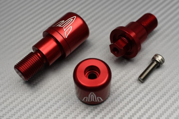 Red Bar End Grip Handelbar Weights YAMAHA MT07 MT-07 RM04 2014-2017 ...