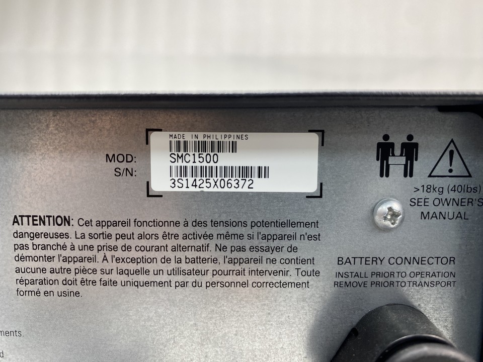 APC Smart-UPS C 1500 Battery Back SMC1500 1500VA 8 Outlet UPS NO ...