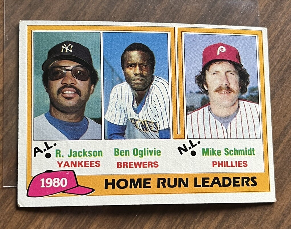 1981 Topps Baseball 1980 HR Leaders - Mike Schmidt / Jackson # 2 MLB ...