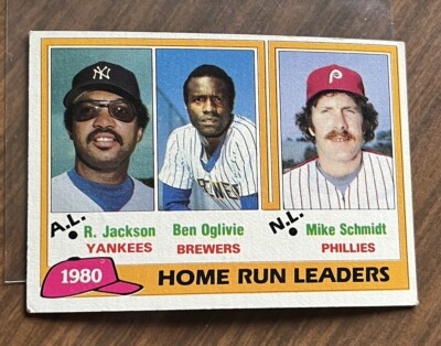 1981 Topps Baseball 1980 HR Leaders - Mike Schmidt / Jackson # 2 MLB ...
