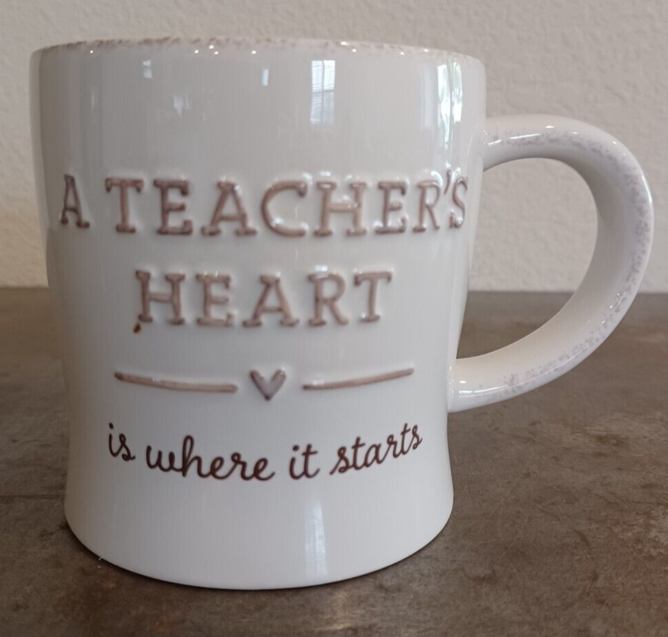 Hallmark Ceramic Mug A Teacher's Heart Is Where It Starts 4" Tall | eBay