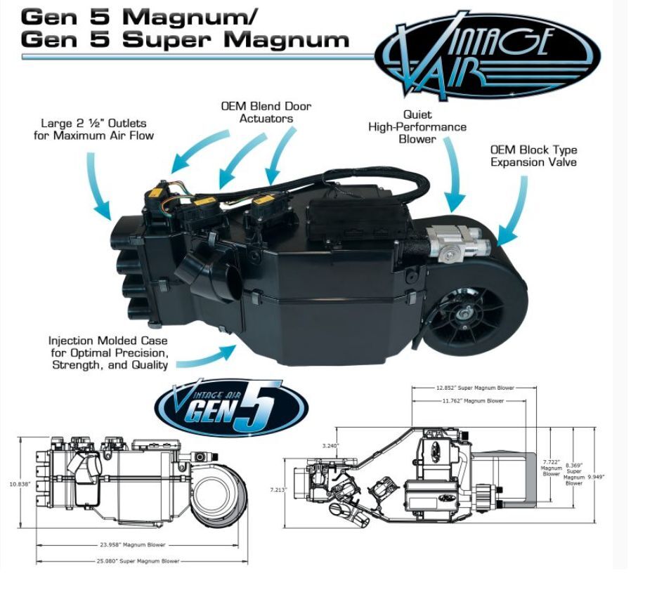 VINTAGE AIR Gem 5 CONDITIONING HEAT DEFROST AC KIT 67-72 CHEVY TRUCK ...