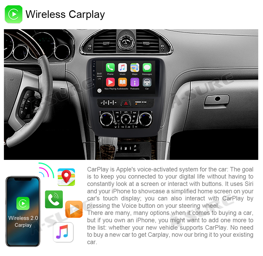 9" Android 13 for Buick Enclave 2013-2017 Car Radio Stereo Navi GPS ...