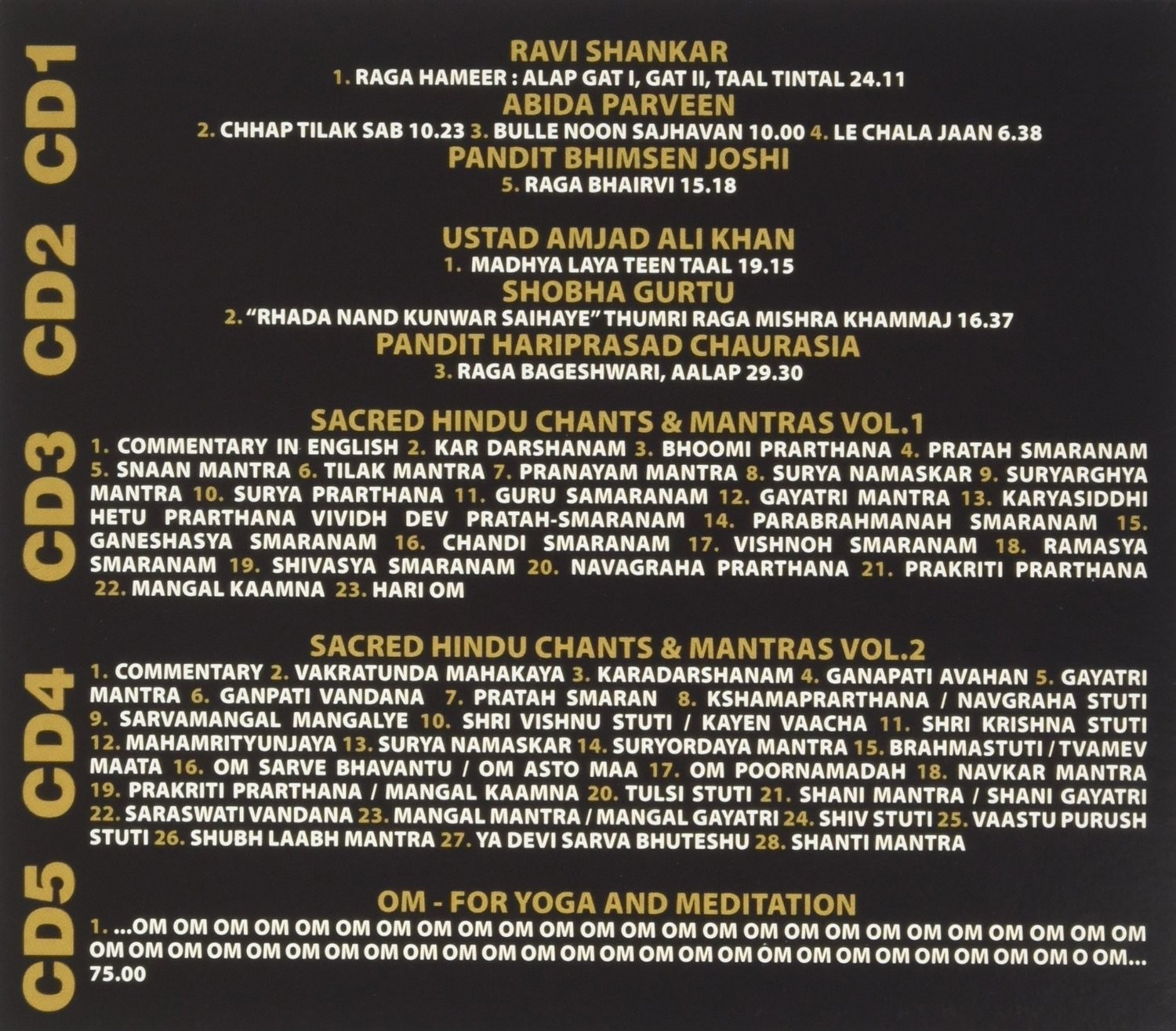 THE MUSIC OF INDIA-DEFINITIVE - RAVI SHANKAR, ABIDA PARVEEN - 5 CD NEW ...